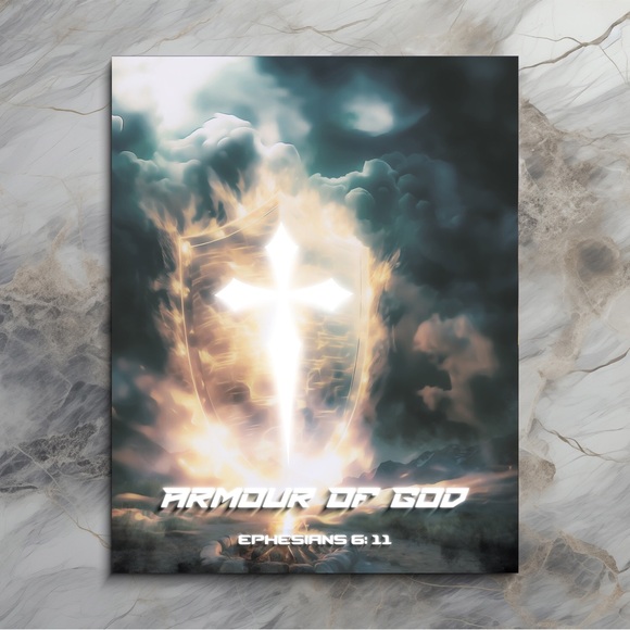 Art | Art Print Armour Of God Christian Bible Verse Poster Shield Of ...